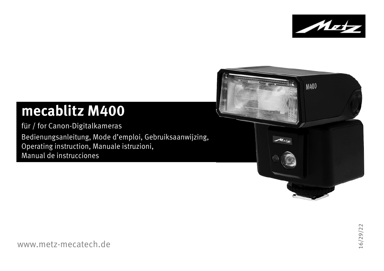Metz mecablitz M400 Canon Benutzerhandbuch | Manualzz