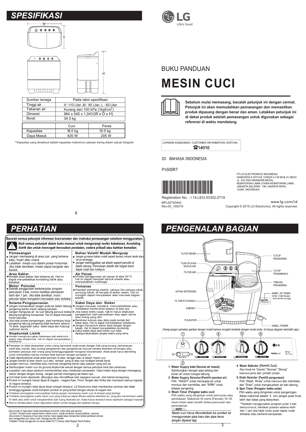 LG P1600RT Panduan pengguna | Manualzz