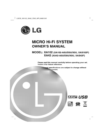 LG XA42-D0U Owner's Manual | Manualzz
