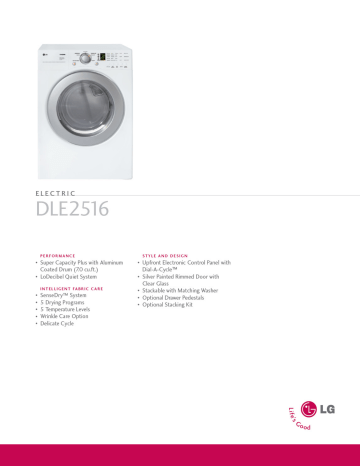 LG DLE2516W Specification | Manualzz
