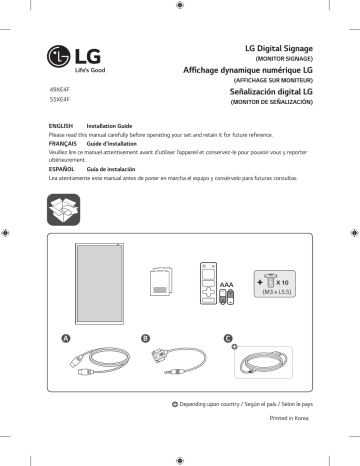 LG 55XE4F-M Quick setup guide | Manualzz