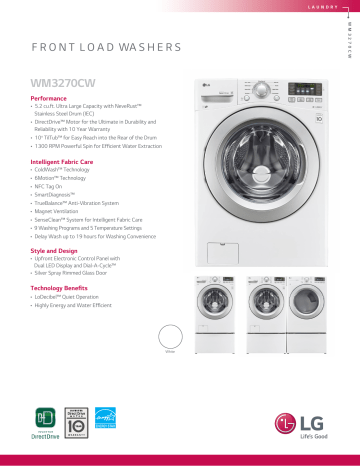 LG WM3270CW Specification | Manualzz