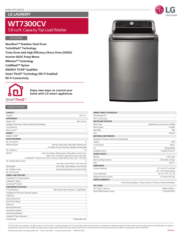 LG WT7300CV Specification | Manualzz