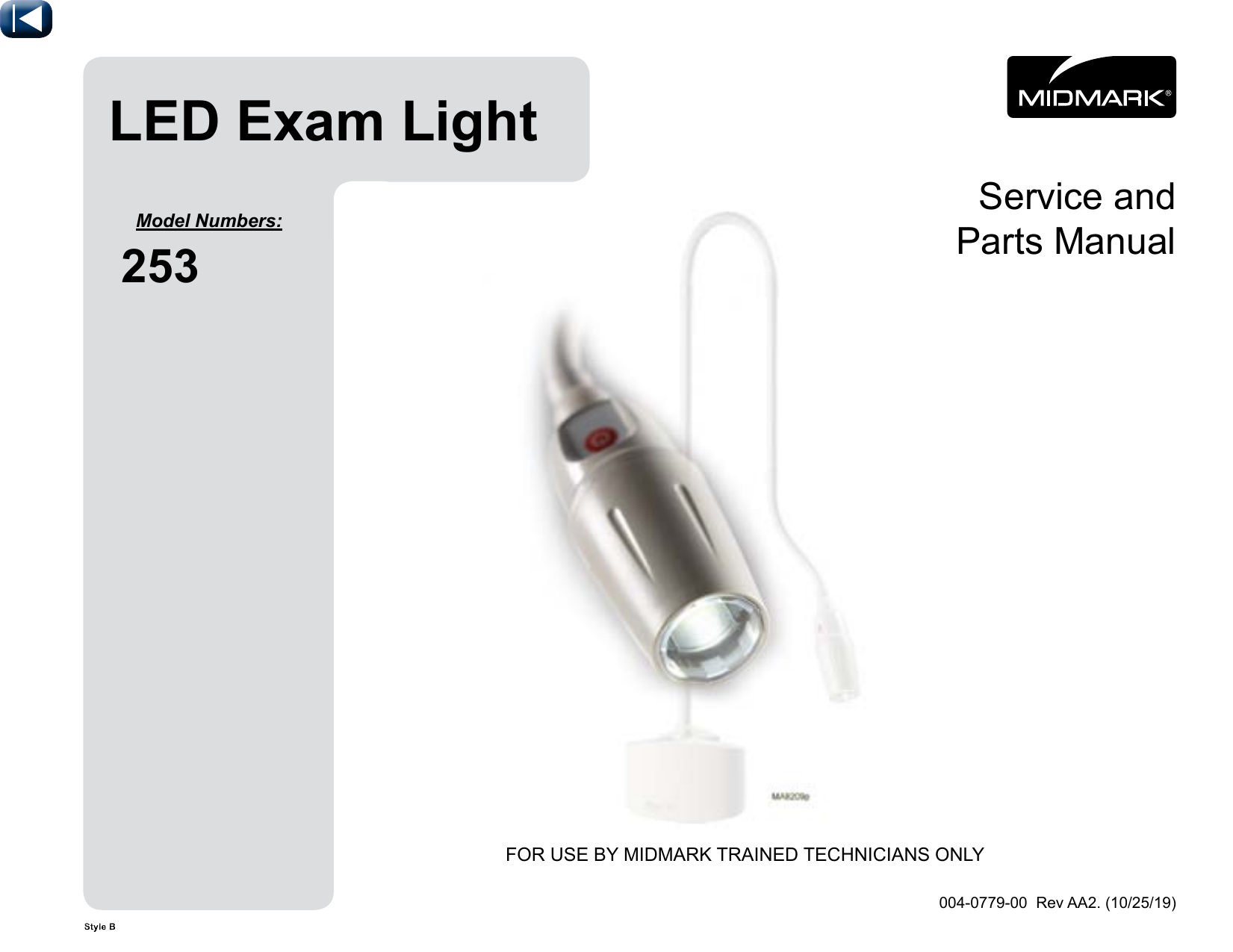Midmark 253 LED Exam Light User manual | Manualzz