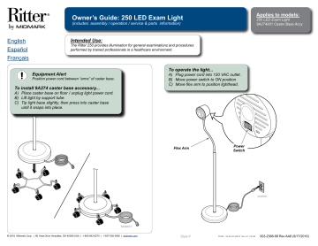 Midmark 250 LED Exam Light Mode d'emploi | Manualzz