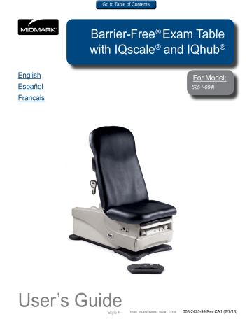 Midmark 625 Barrier-Free® Examination Table User's Guide | Manualzz