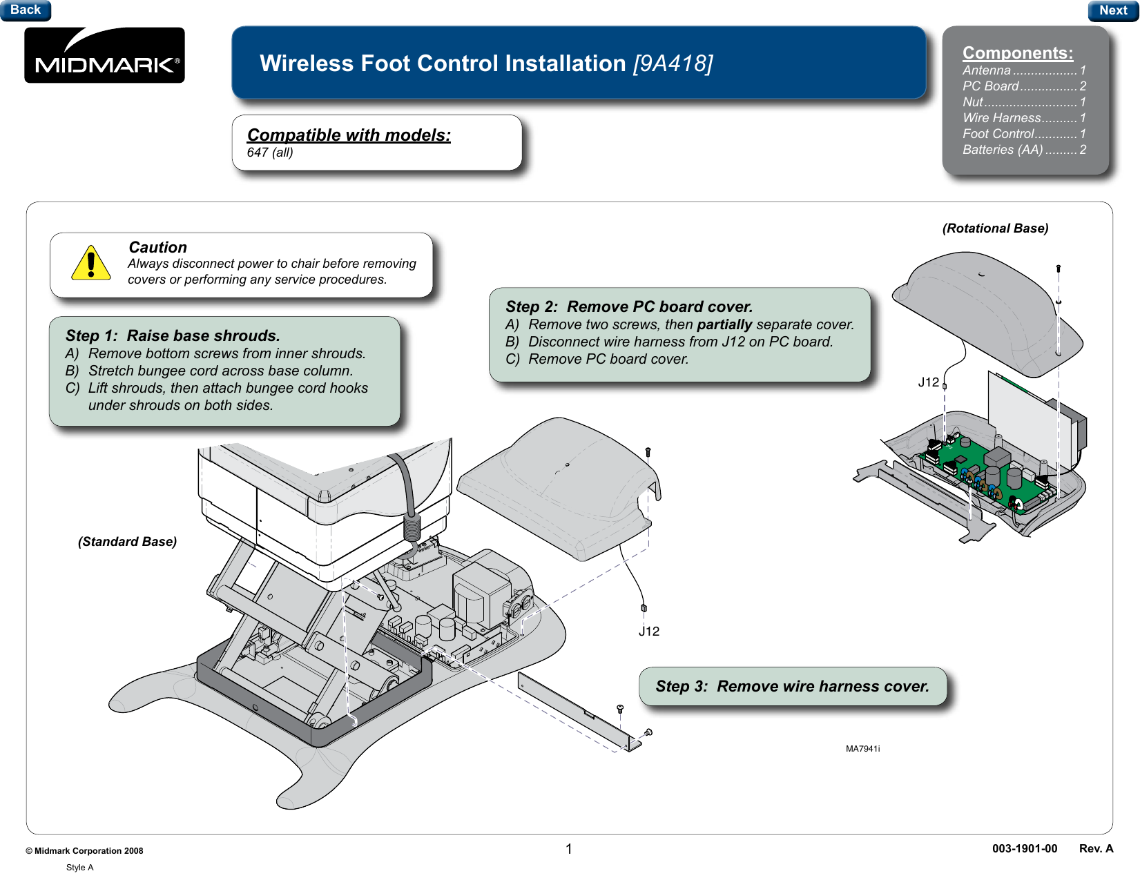Midmark 647 Barrier-Free® Podiatry Procedures Chair Installation guide ...