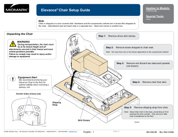 Midmark Elevance® Dental Chair Installationsanleitung | Manualzz