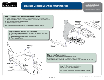 Midmark Elevance® Dental Chair Installation Manual | Manualzz