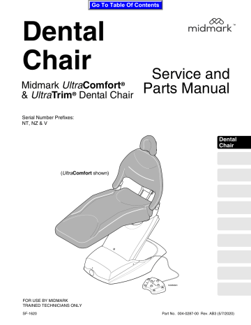 Midmark Ultra-series Dental Chairs Parts Manual | Manualzz