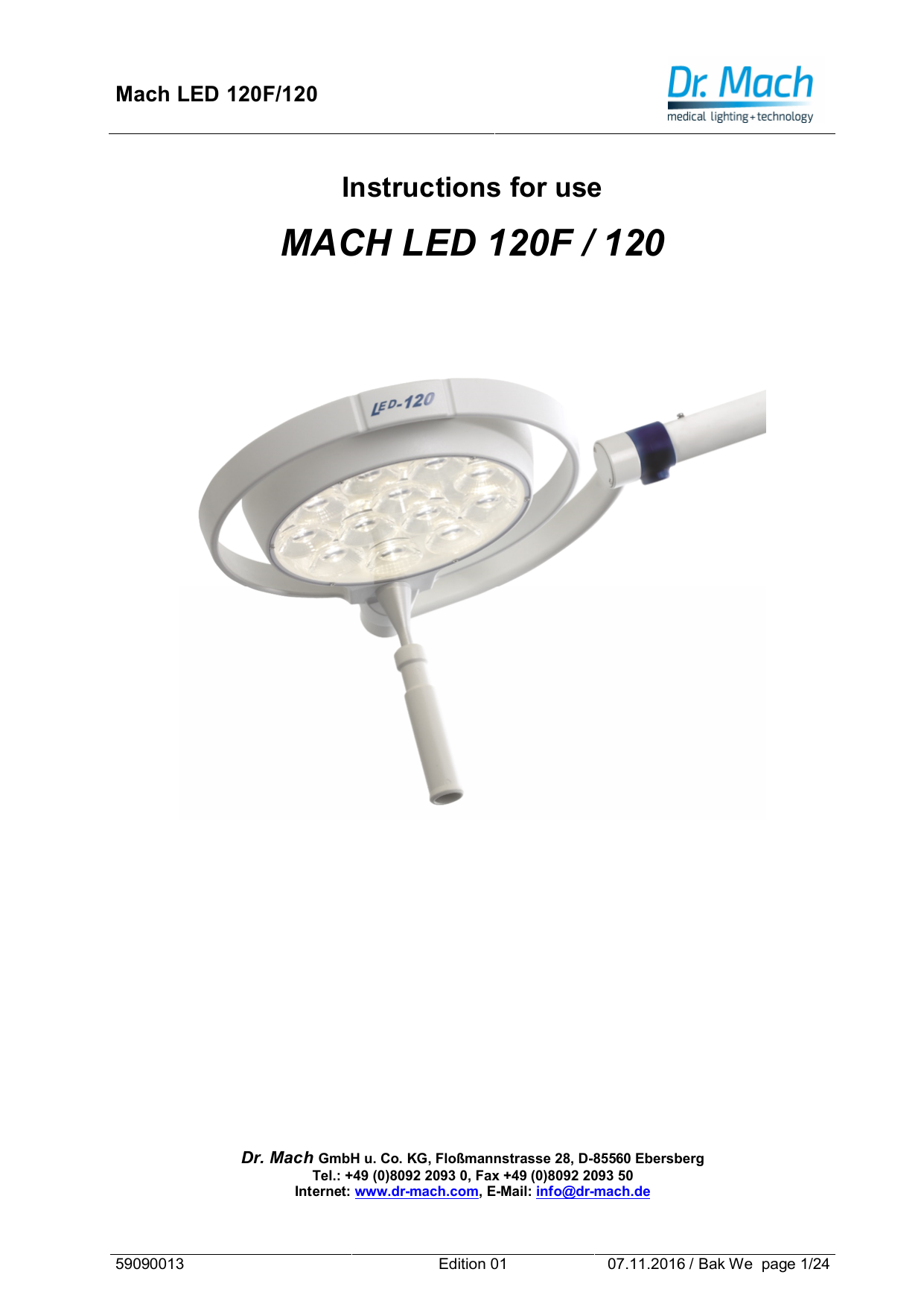 Midmark LED 120 Treatment Light User Guide | Manualzz