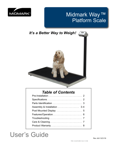 Midmark The Way Scale User’s Guide | Manualzz