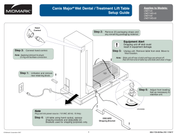 Midmark Canis Major Lift Tables Installation Manual | Manualzz