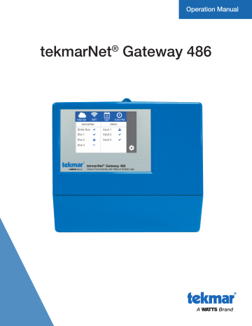 Tekmar Gateway 486 Operation Manual | Manualzz