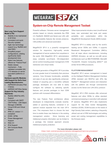 American Megatrends MegaRAC SP-X Data Sheet | Manualzz