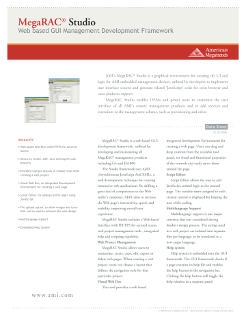 American Megatrends MegaRAC Studio Data Sheet | Manualzz
