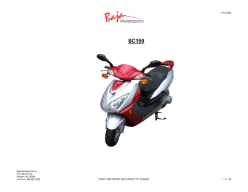 Baja motorsports SC150 Scooter User manual | Manualzz
