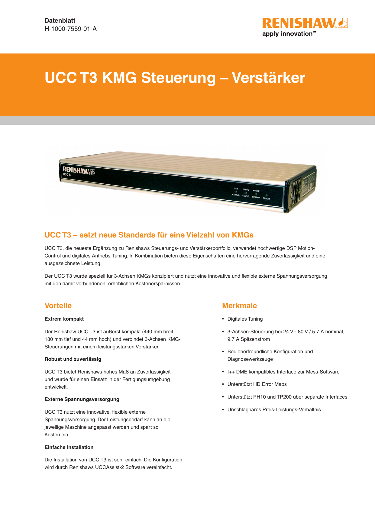 Renishaw UCC T3 CMM controller amplifier Benutzerhandbuch | Manualzz