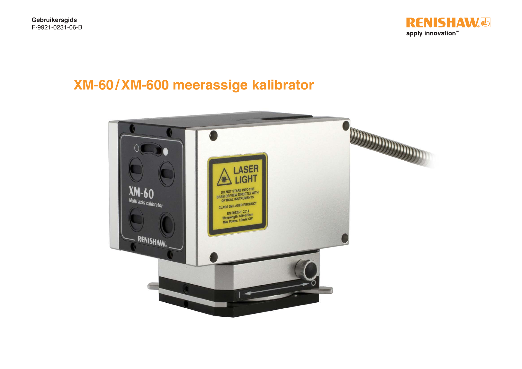 Renishaw XM-600 multi-axis calibrator Gebruikershandleiding | Manualzz
