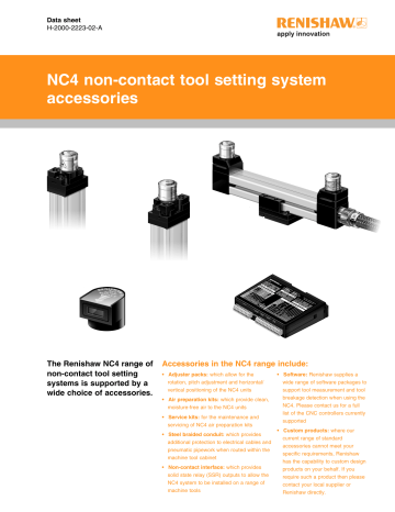 Renishaw NC4 non-contact tool setting system accessories Data sheets | Manualzz