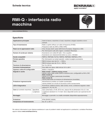 Renishaw RMI-Q radio machine interface Manuale utente | Manualzz