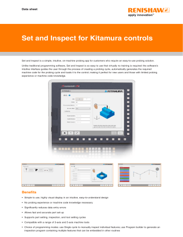 Renishaw Set and Inspect Data sheets | Manualzz