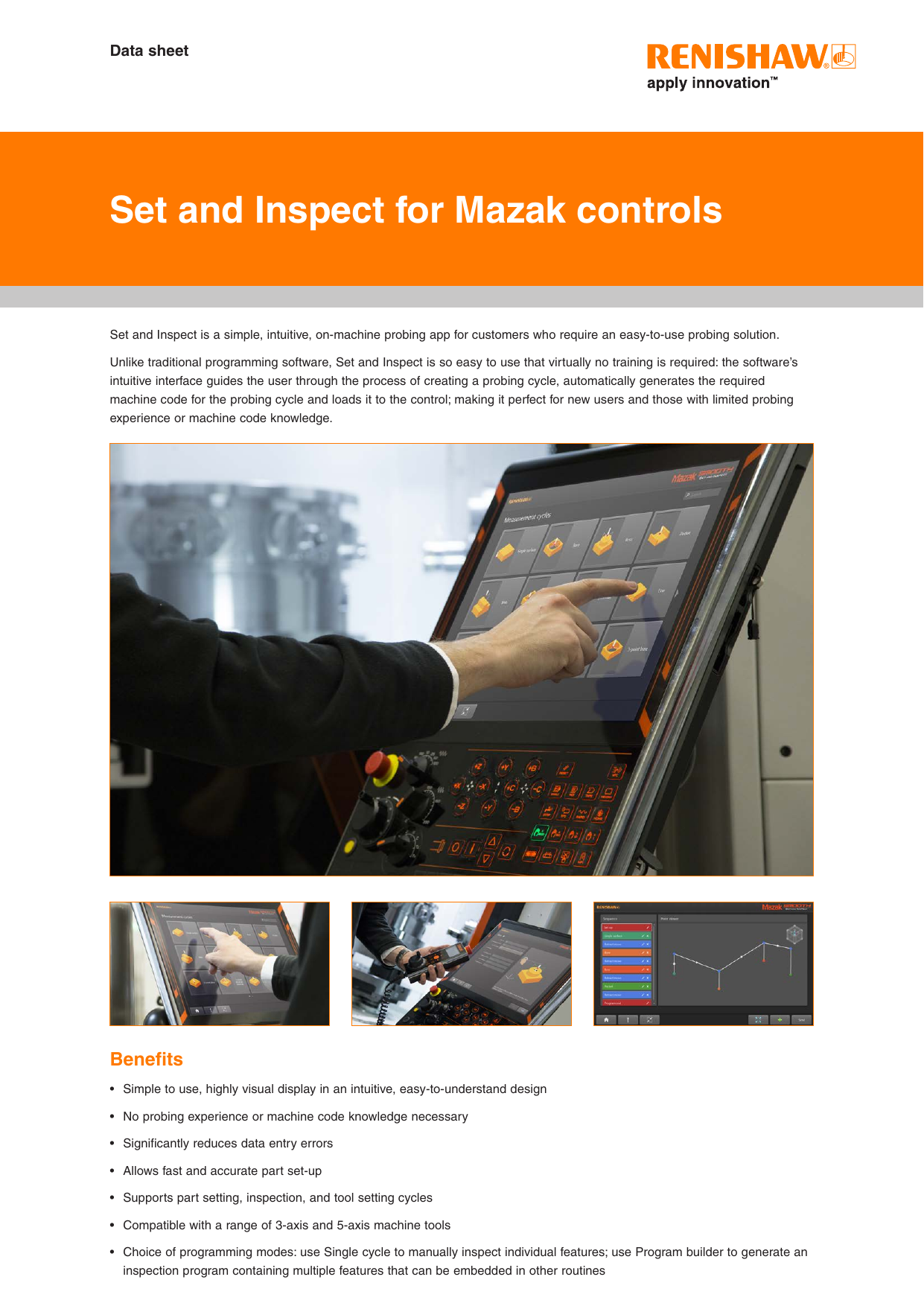 Renishaw Set and Inspect Data sheets | Manualzz