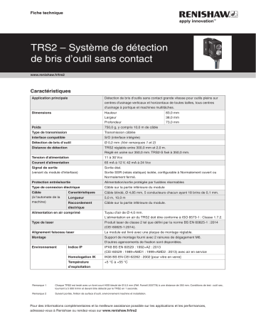 Renishaw TRS2 non-contact tool breakage detection system Manuel ...
