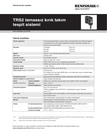 Renishaw TRS2 non-contact tool breakage detection system Kullanım ...