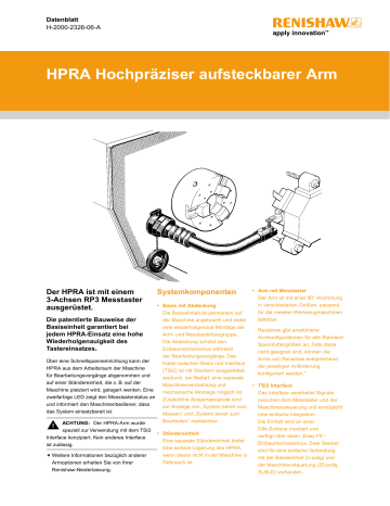 Renishaw HPRA high precision removable arm Benutzerhandbuch | Manualzz