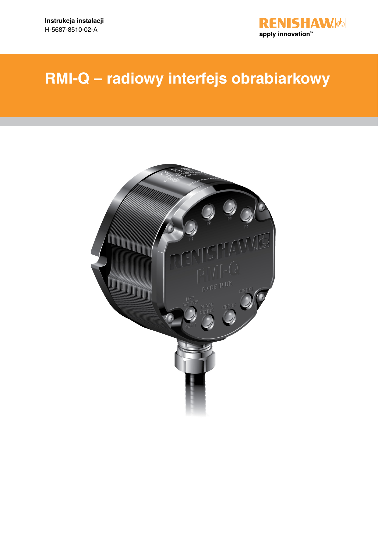 Renishaw RMI-Q Instrukcja instalacji | Manualzz