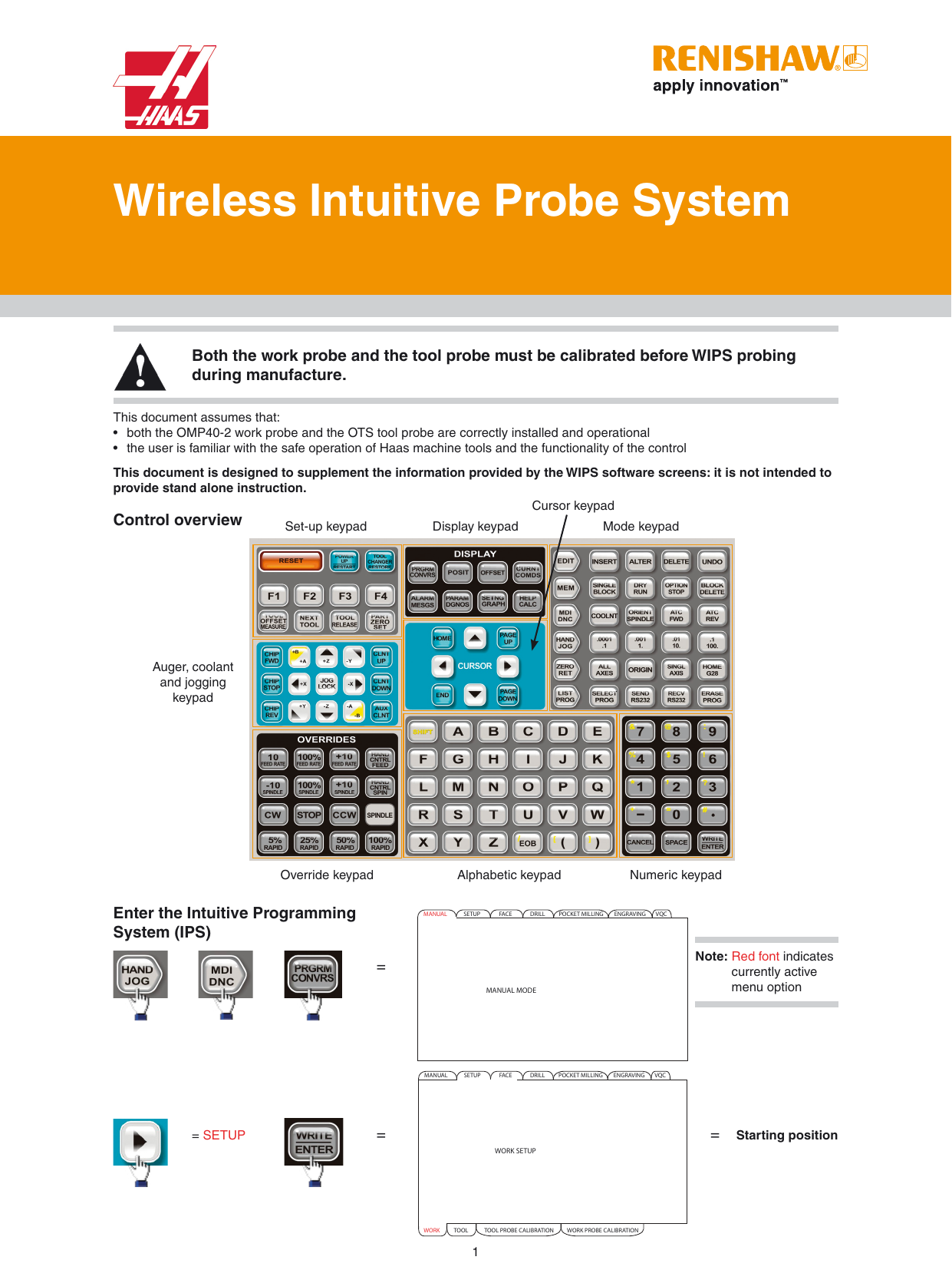 Renishaw Wireless Intuitive Probe System User Guide | Manualzz