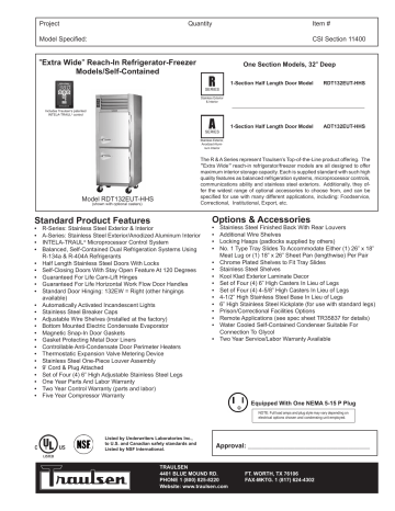 Traulsen RDT132EUT-HHS General Manual | Manualzz