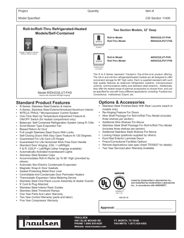 Traulsen RIDH232LPUT-FHS General Manual | Manualzz