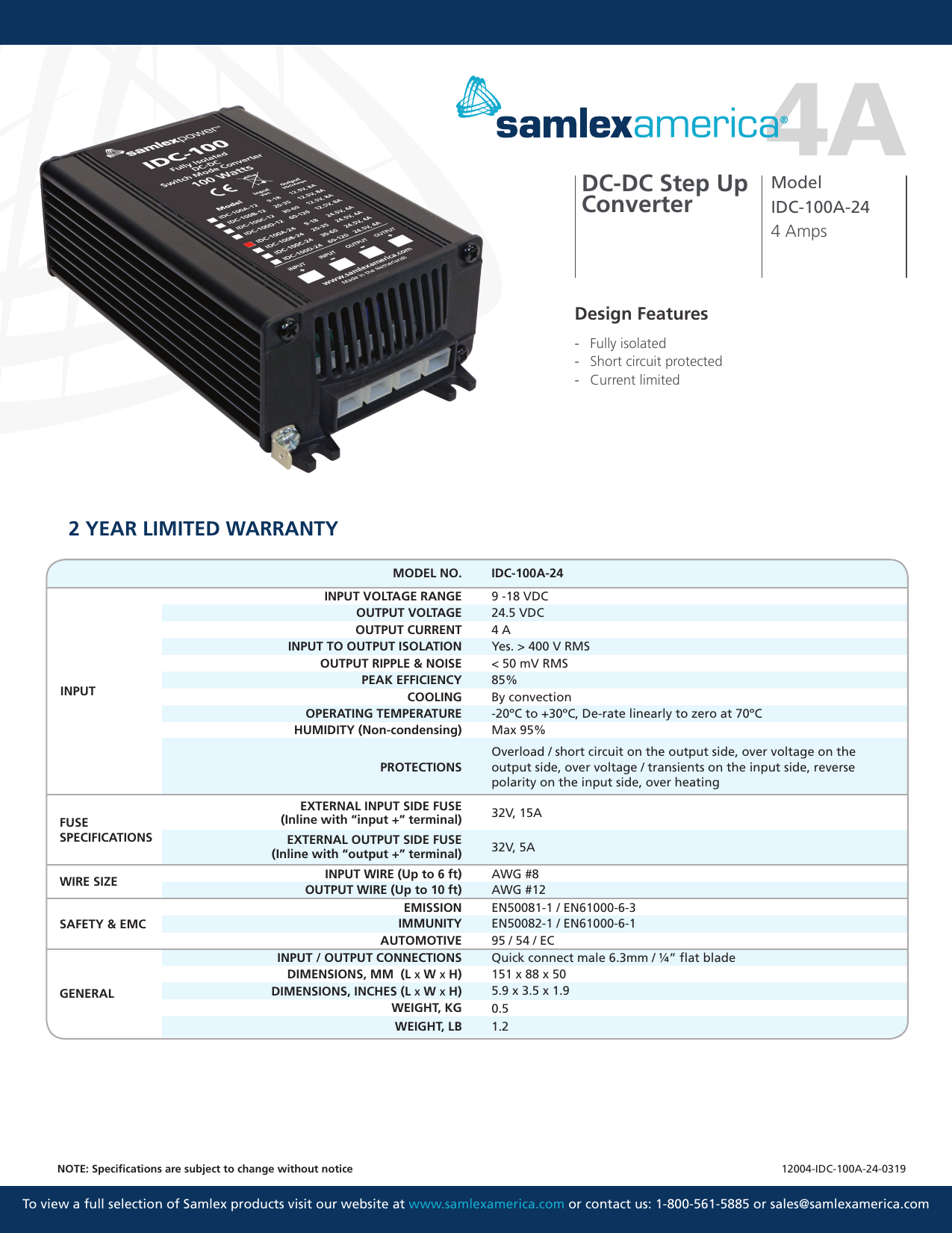 Samlexpower IDC-100A-24 Specification | Manualzz