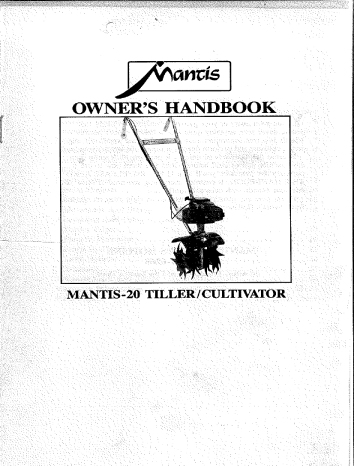 Mantis 7222 SV4A Tiller Owner's Manual | Manualzz