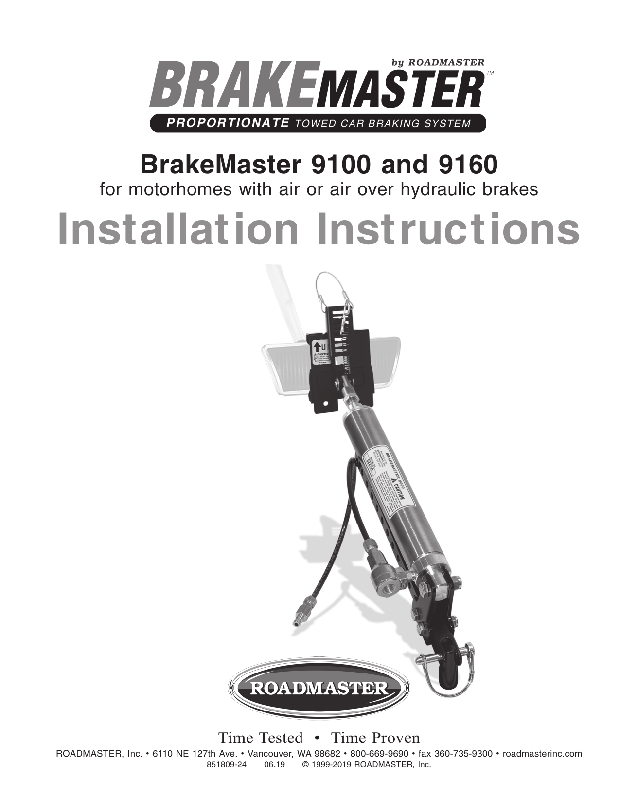Roadmaster BrakeMaster 9160 Braking System Instructions | Manualzz