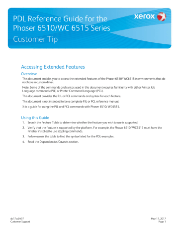 Xerox 6515 WorkCentre Reference Guide | Manualzz