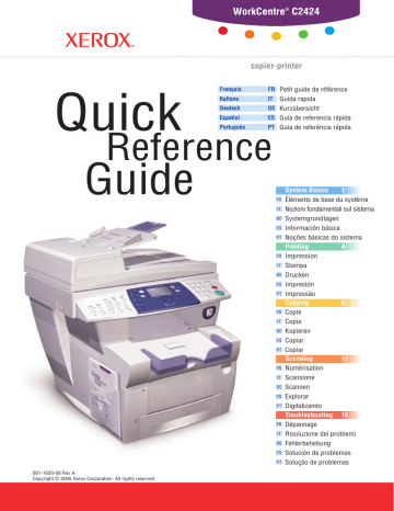 Xerox C2424, WORKCENTRE C2424 Reference guide | Manualzz