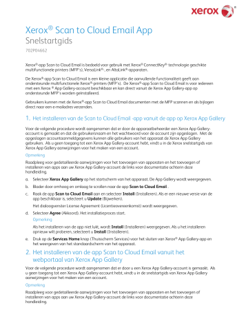 Xerox Scan To Cloud Email App Installatie gids | Manualzz