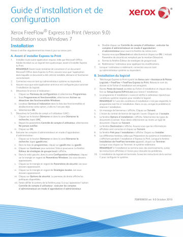Xerox FreeFlow Ex to Print press Guide d'installation | Manualzz