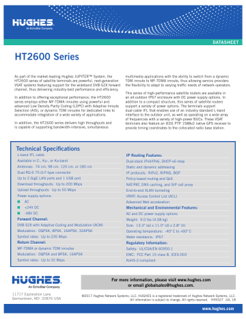 Hughes HT2600 Series Data Sheet | Manualzz