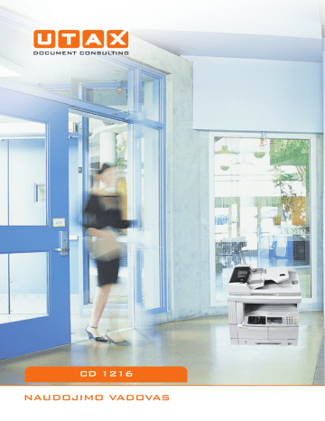 Utax CD 1216 Copy System Valdymo instrukcijos | Manualzz
