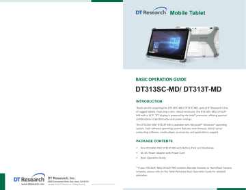 DT Research DT313T-MD Medical Tablet Basic Operation Guide | Manualzz