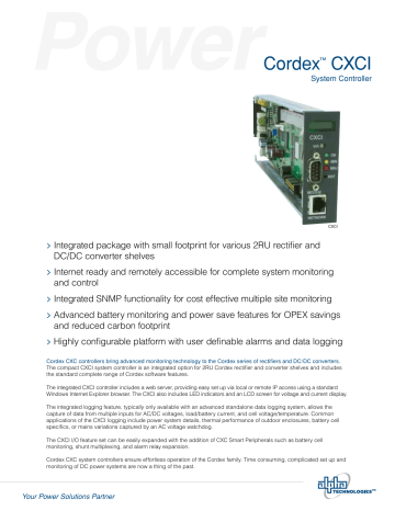 Alpha Cordex CXCI Datasheet | Manualzz