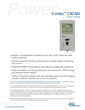 Alpha Cordex CXCM4 Datasheet | Manualzz
