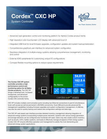 Alpha Cordex CXC HP Datasheet | Manualzz