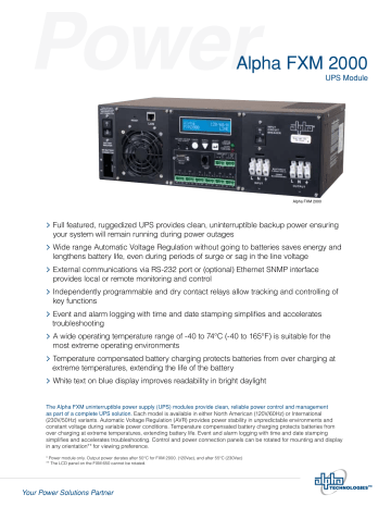 Alpha FXM 2000 Datasheet | Manualzz