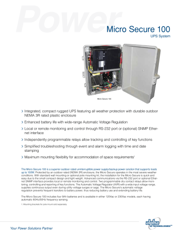 Alpha Micro Secure 100 Datasheet | Manualzz