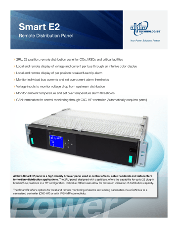 Alpha Smart E2 Remote Distribution Panel Datasheet | Manualzz
